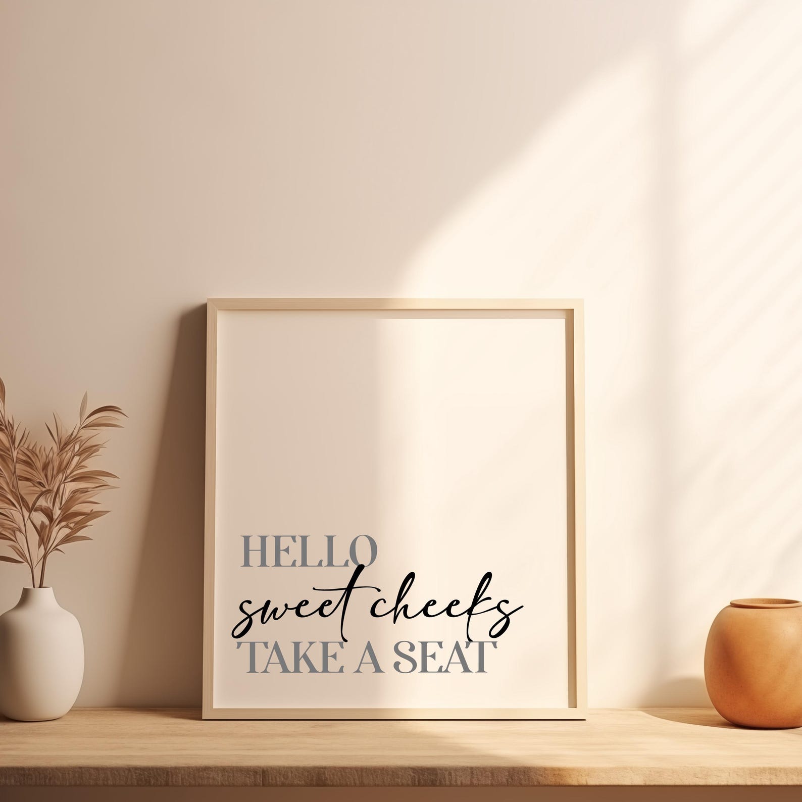 Hello Sweet Cheeks | Printable Digital Download File Art | Bathroom ...