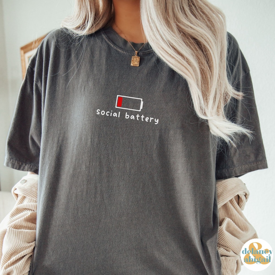 Social Battery Shirt: Introvert Comfort Colors Graphic Tee - Etsy