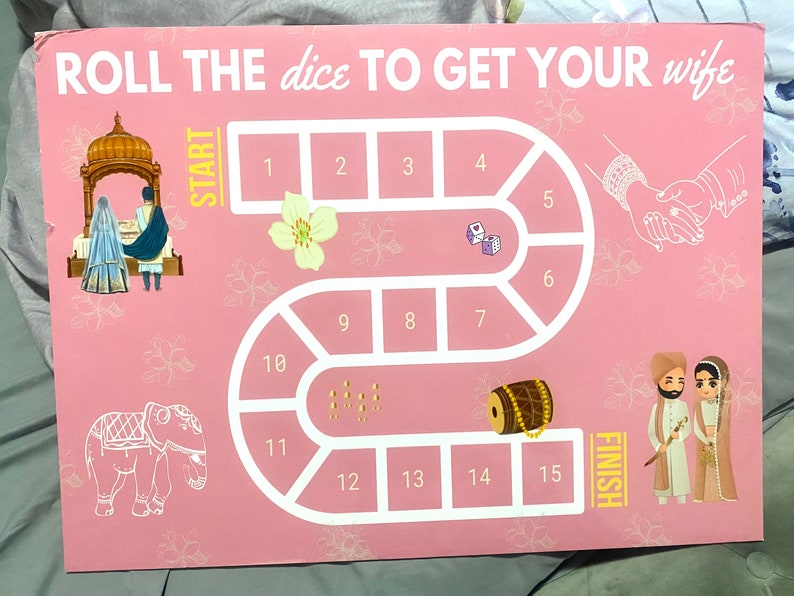 Doli Game Board, Indian Bridal Party Signage, No Entry, Ribbon Ceremony - Etsy