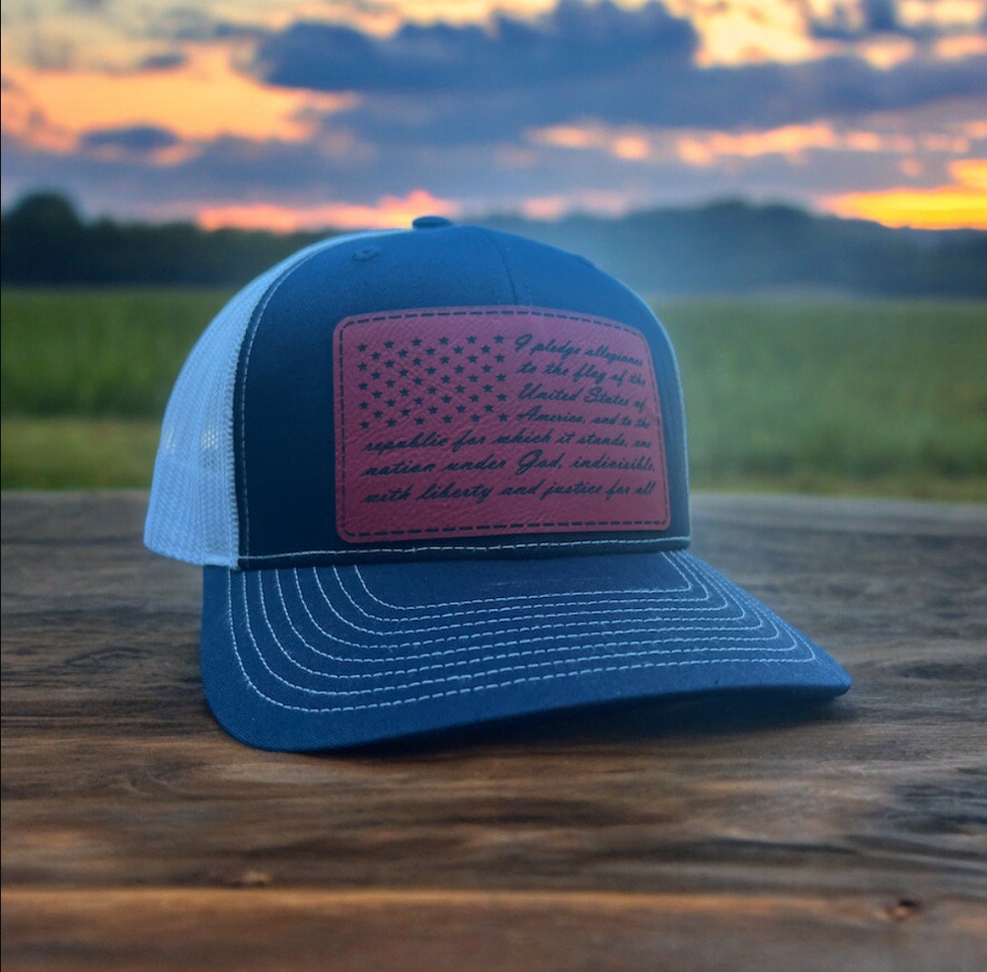 Pledge of Allegiance Leather Patch Richardson 112 Trucker Hat - Etsy