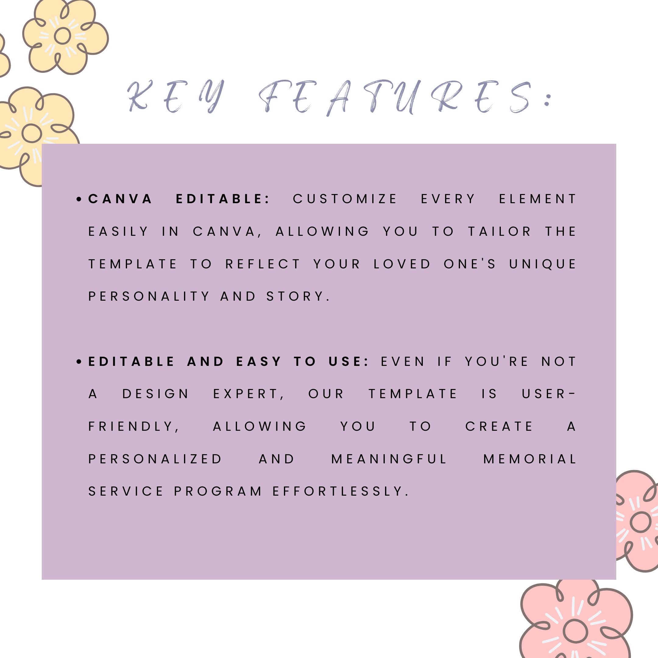 Funeral Program Template Obituary Template for Man Funeral - Etsy