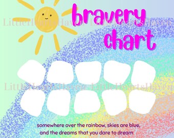 Printable Bravery Chart, Sticker Chart for Kids, Butterfly Reward Chart ...