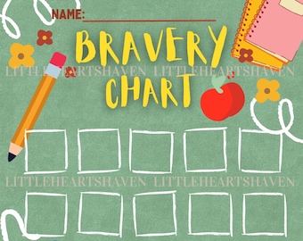 Printable Bravery Chart, Sticker Chart for Kids, Reward Chart ...