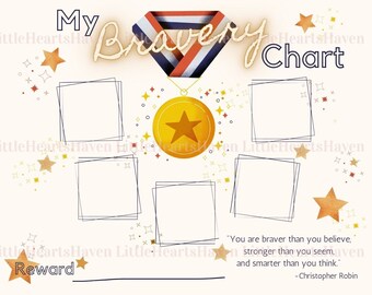 Printable Bravery Chart Sticker Chart for Kids Reward Chart - Etsy