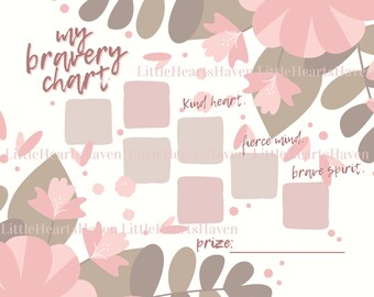 Printable Bravery Chart Sticker Chart for Kids Butterfly - Etsy
