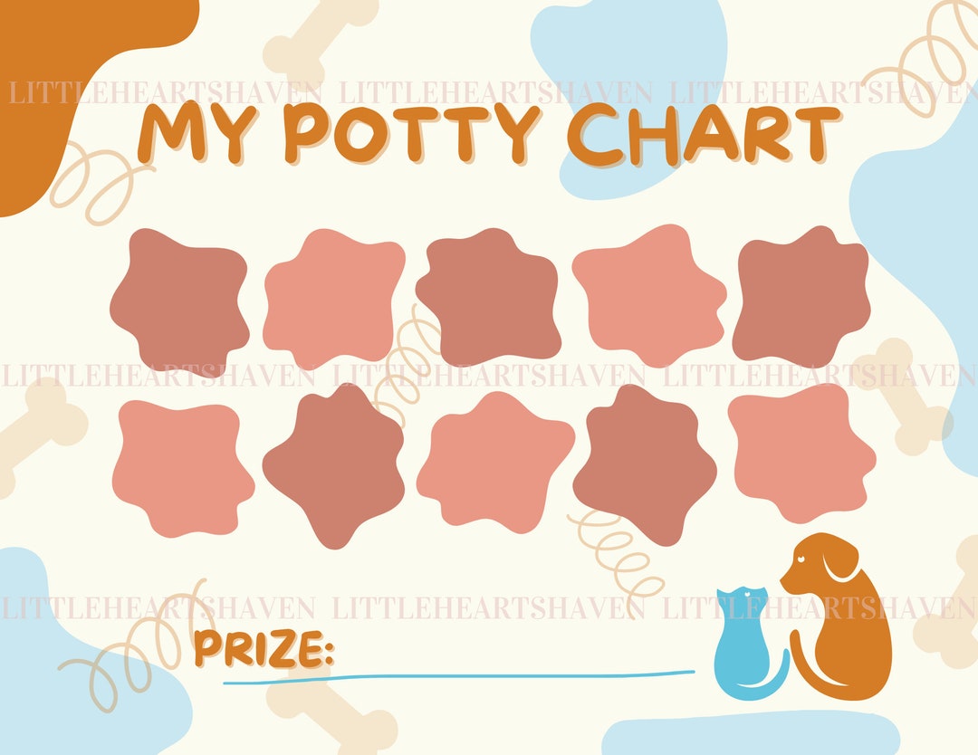 Printable Potty Training Sticker Chart, Puppy Reward Chart for Kids ...