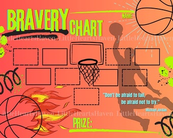 Printable Bravery Chart, Sticker Chart for Kids, Reward Chart ...