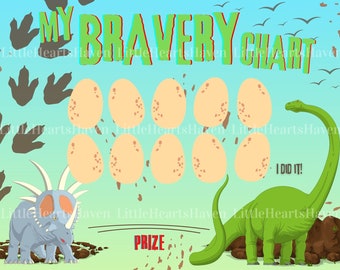 Printable Bravery Chart, Sticker Chart for Kids, Reward Chart ...
