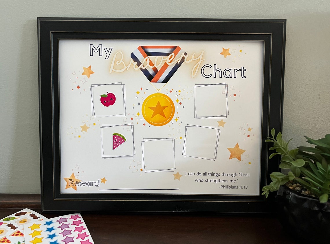 Printable Bravery Chart, Sticker Chart for Kids, Reward Chart ...