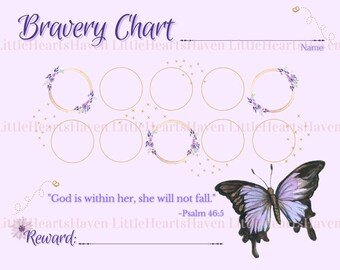 Printable Bravery Chart, Sticker Chart for Kids, Reward Chart ...