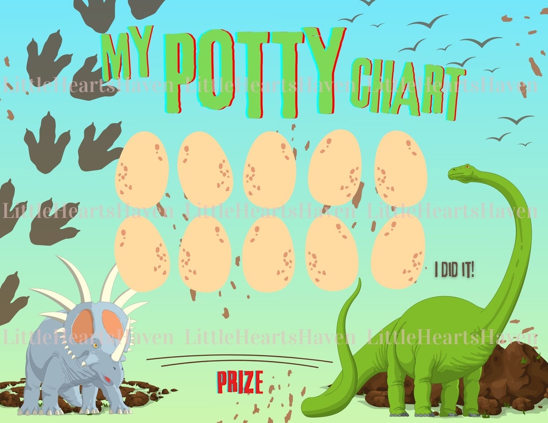 Dinosaur Potty Chart Sticker Chart Potty Training Tool - Etsy