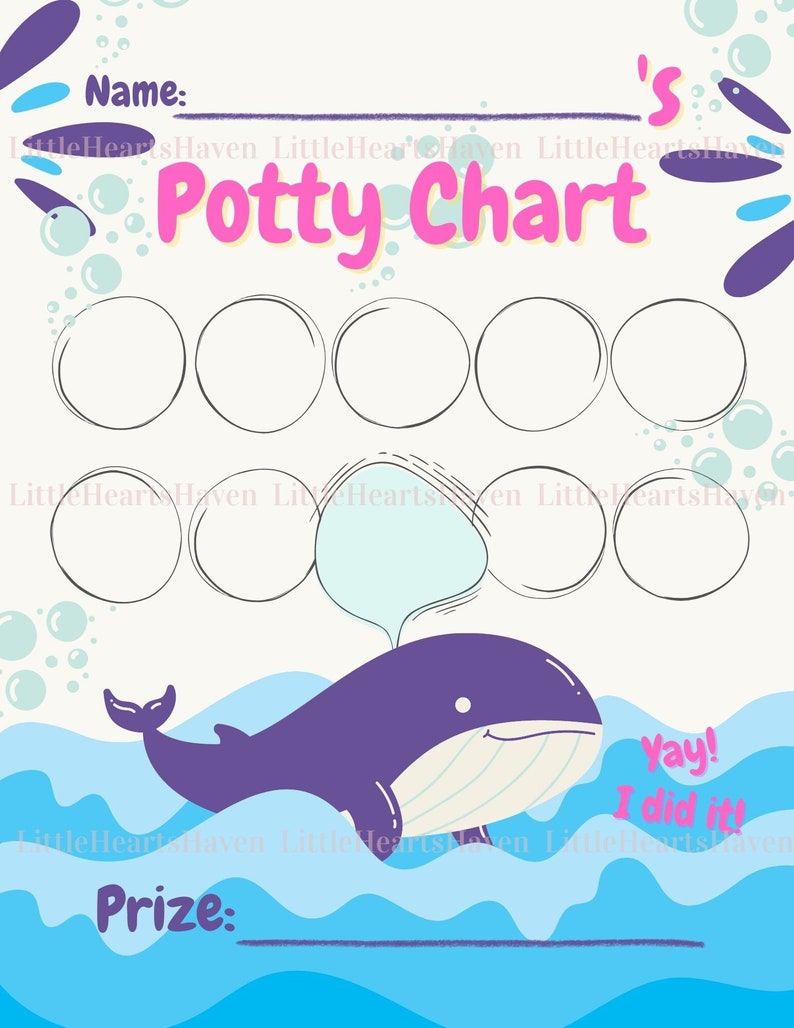 Printable Potty Training Sticker Chart, Reward Chart for Kids, Potty ...
