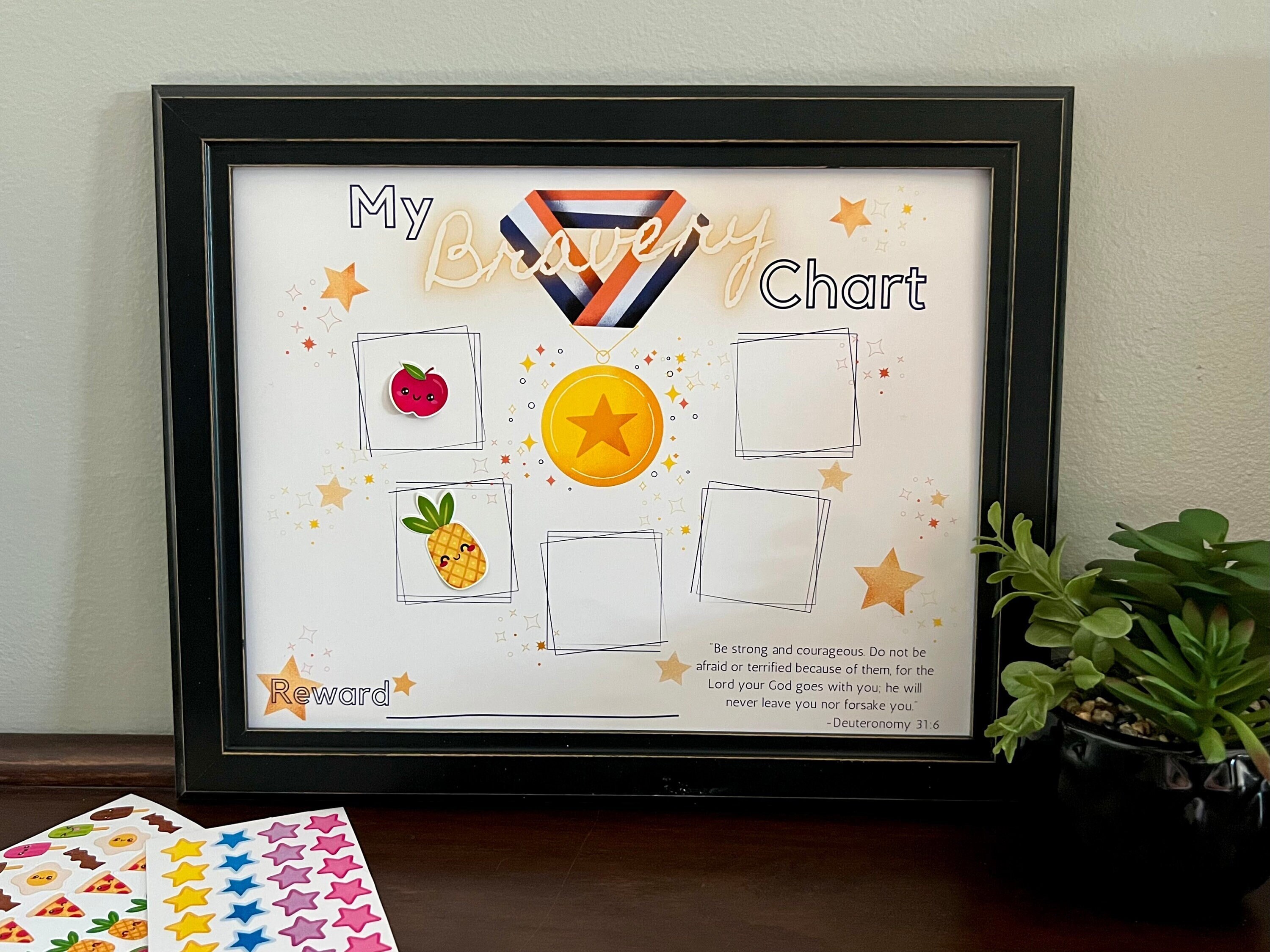 Printable Bravery Chart, Sticker Chart for Kids, Reward Chart ...