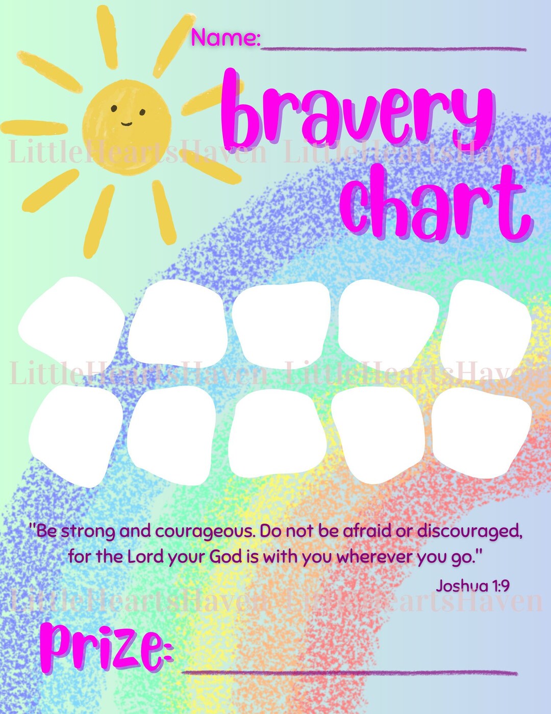 Printable Bravery Chart Sticker Chart for Kids Reward Chart - Etsy