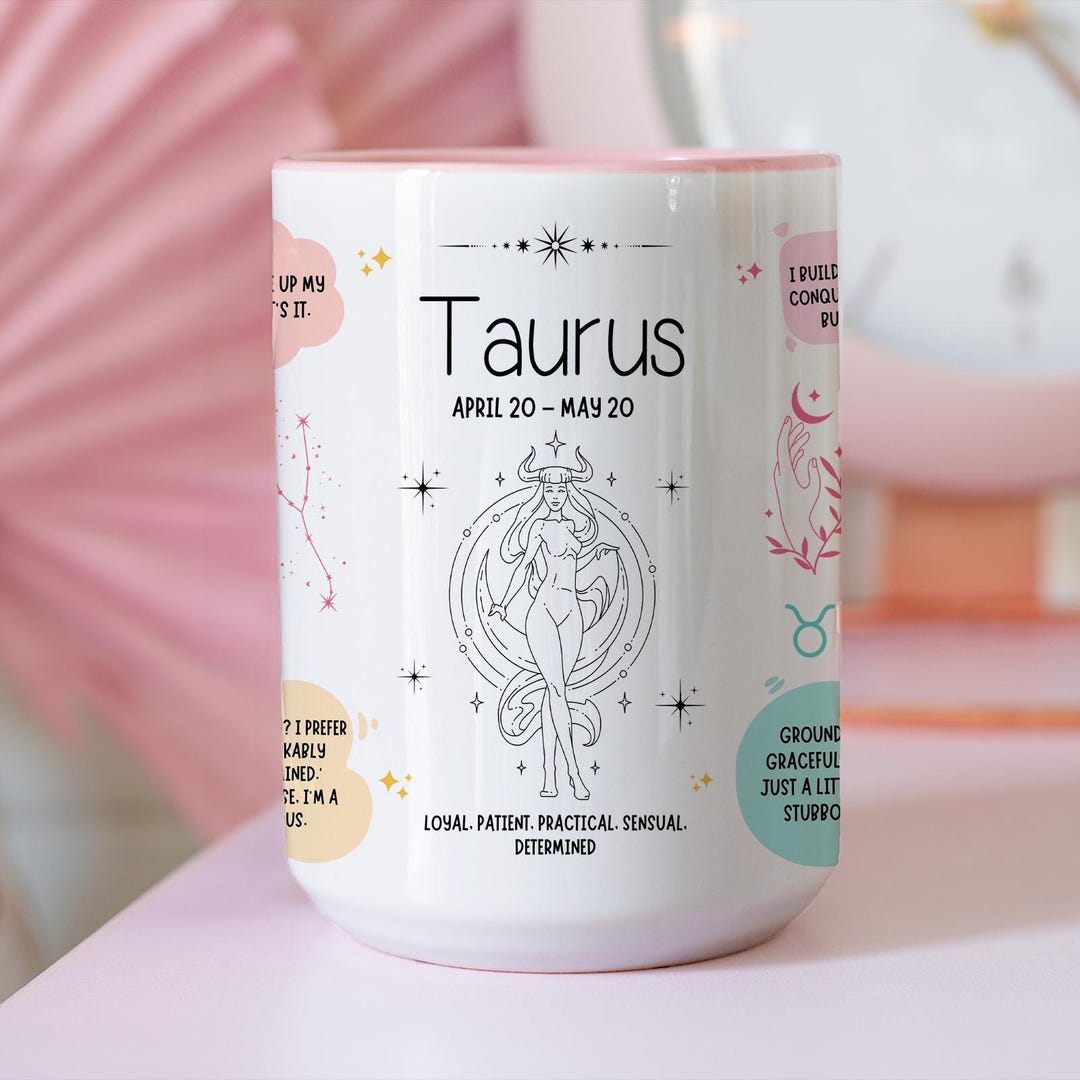Taurus Mug Zodiac Phrases Coffee Mugs, Constellation Cup, Taurus Gift ...