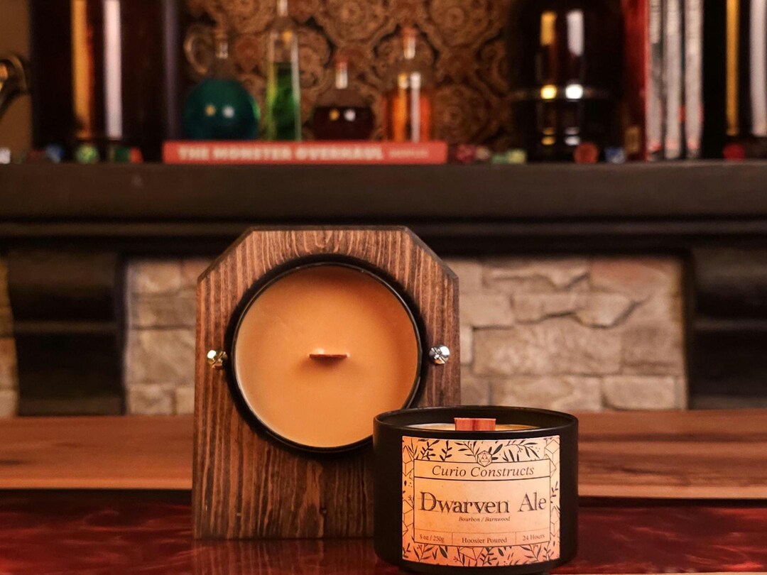 Dwarven Ale | Bourbon and Barnwood | 100% Soy Wax Candle | Wooden Wick ...