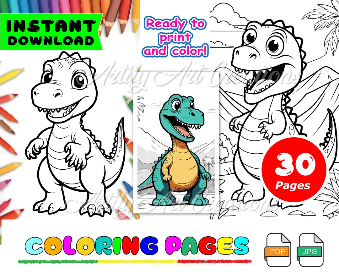 30 Kid-friendly Dinosaur Coloring Pages. Perfect for Toddlers and ...
