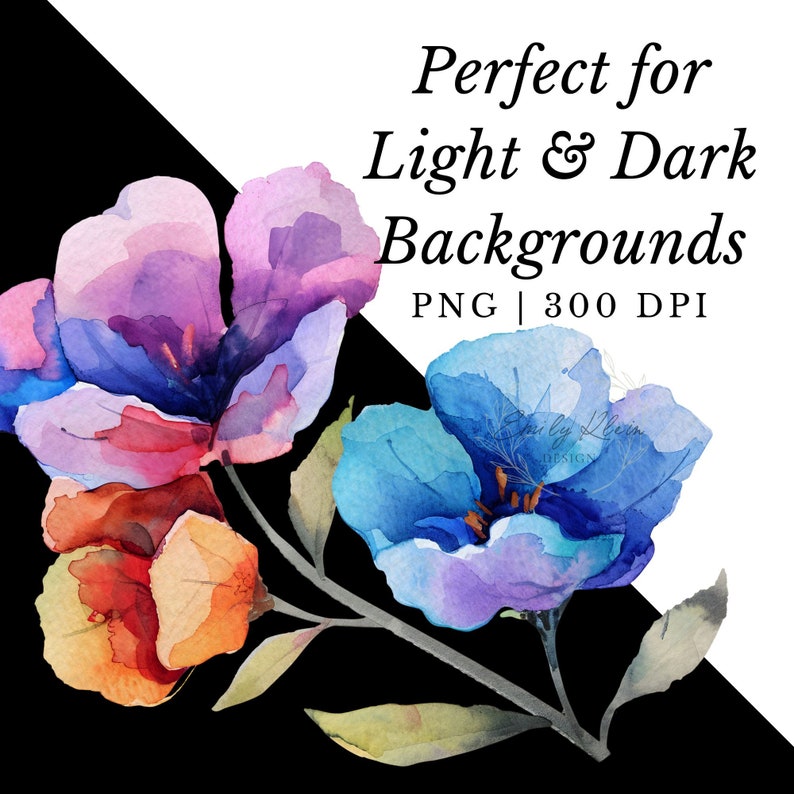 Whimsical Watercolor Flowers Clipart Set 4 Colorful Floral Arrangements ...