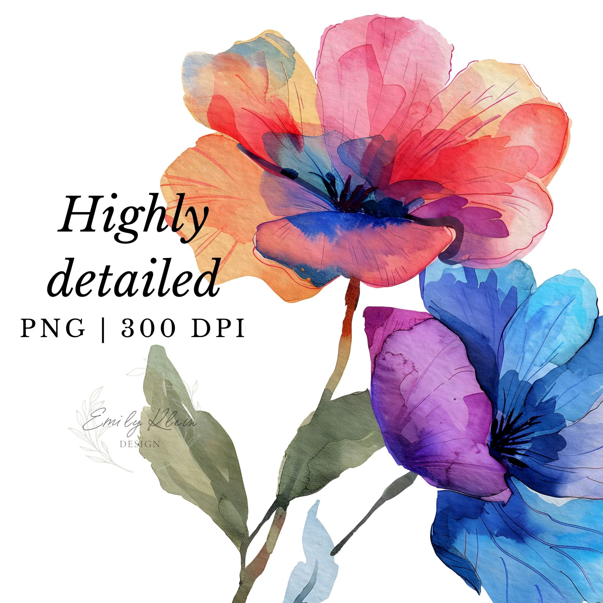 Whimsical Watercolor Flowers Clipart Set 4 Colorful Floral Arrangements ...