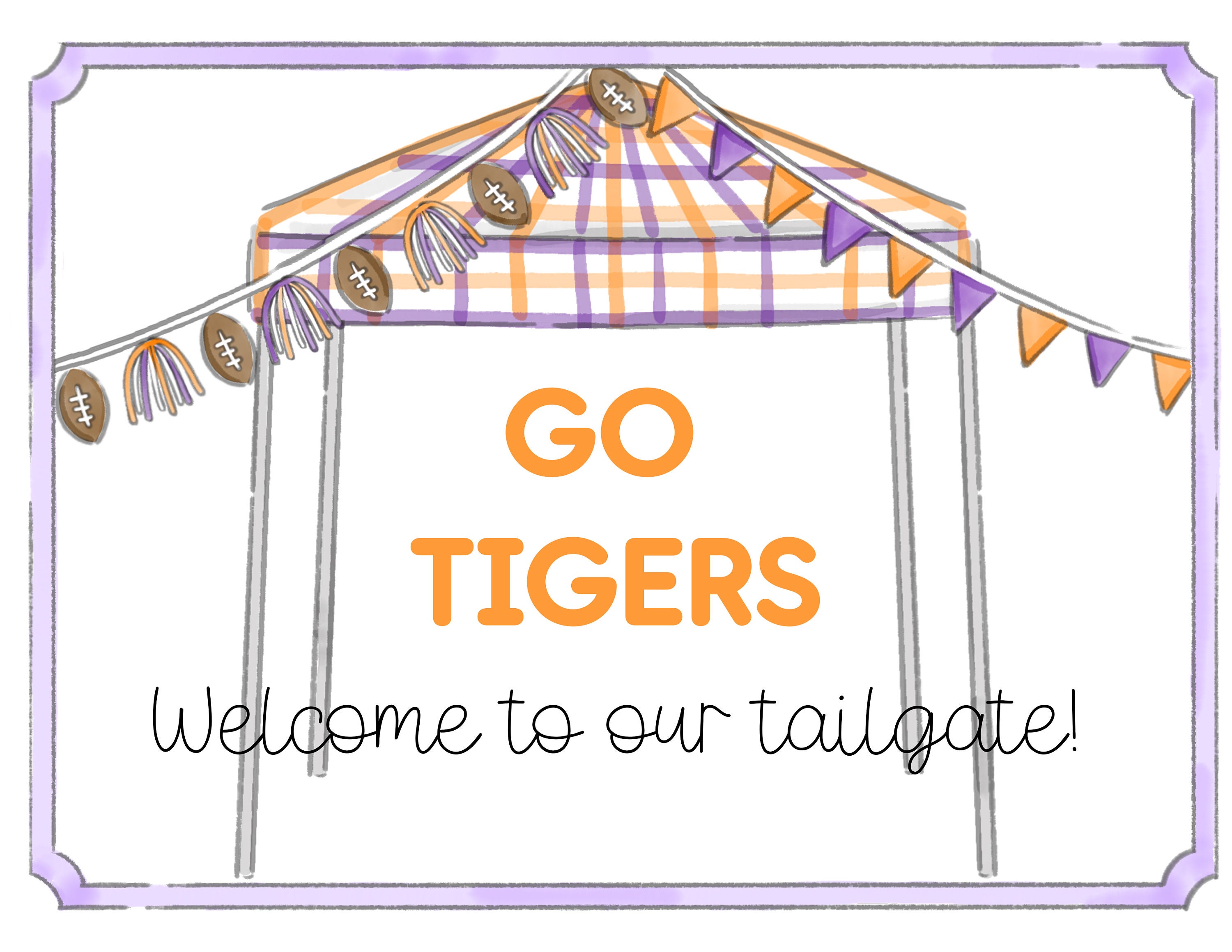 Clemson Tailgate Sign Printable L Instant Download L Tailgate Decor L ...