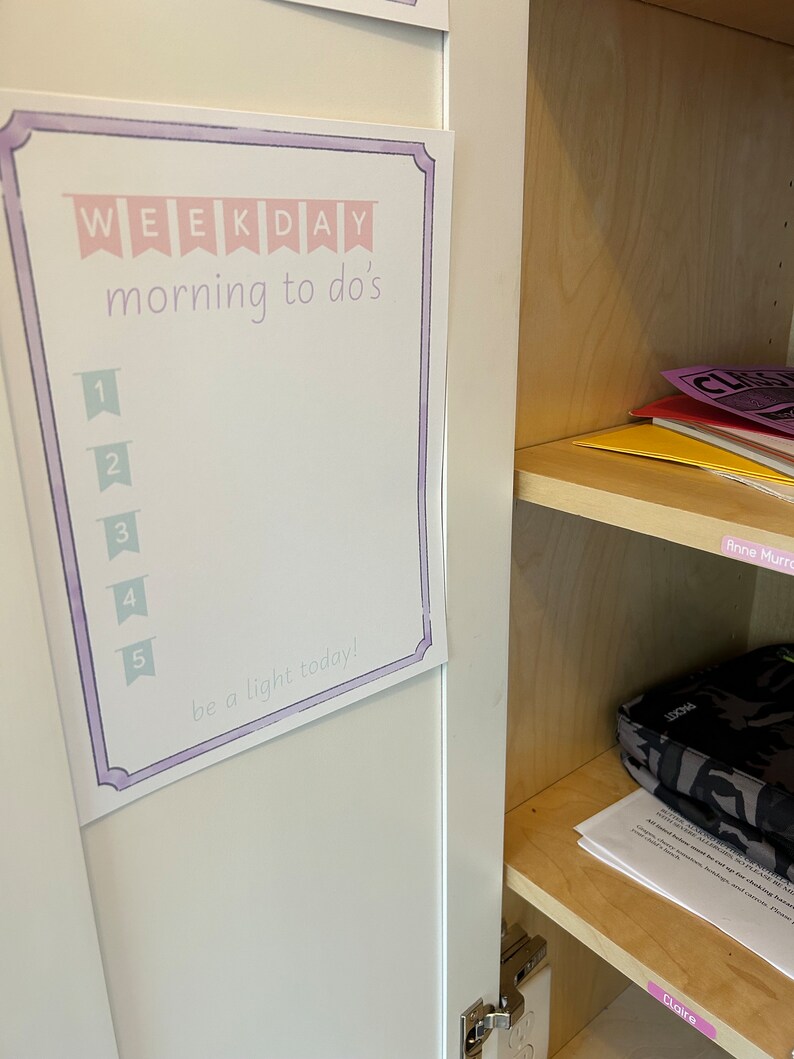 Girls Morning Routine Chart - Etsy