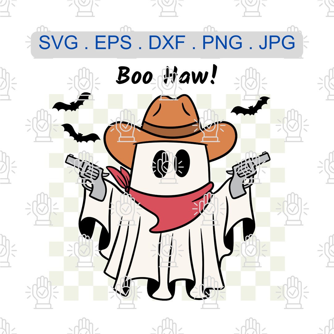 Boo Haw Svg, Boo Haw Png, Boo Ghost Svg , Cute Ghost Png, Cowboy Ghost ...