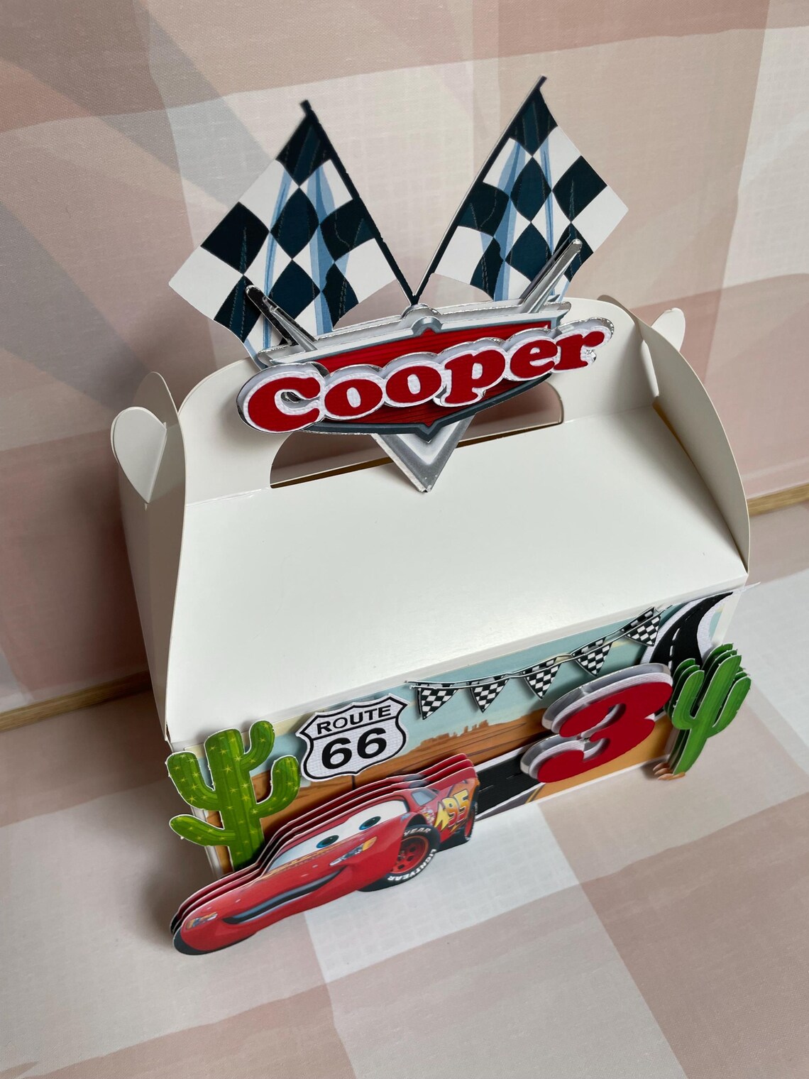 Cars Lighting Mcqueen Route 66 Desert Theme Party Favour Box - Etsy