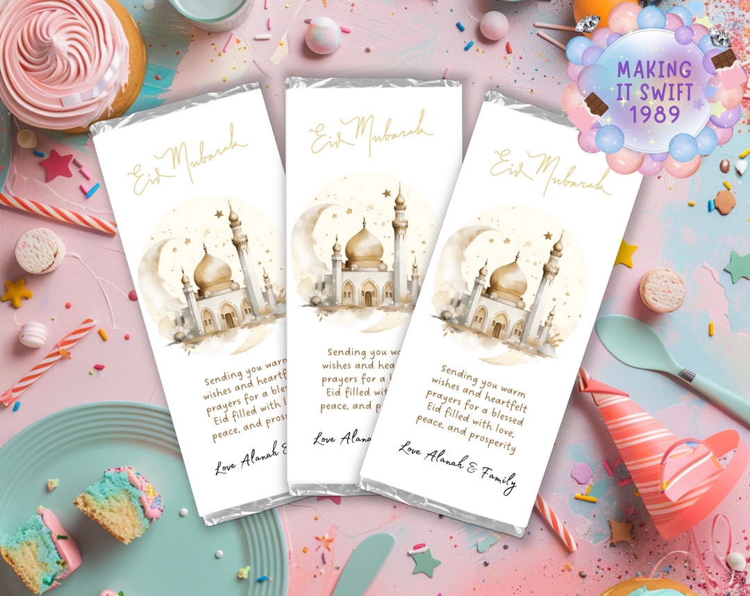 10 Eid Mubarak Ramadan Personalised Chocolate Bars - Etsy