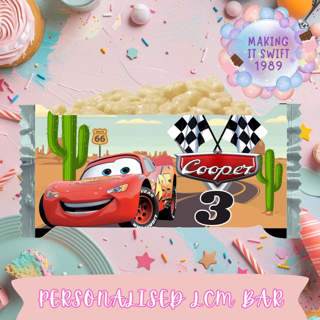 Cars Lightning Mcqueen Route 66 Desert Theme Personalised Custom LCM ...