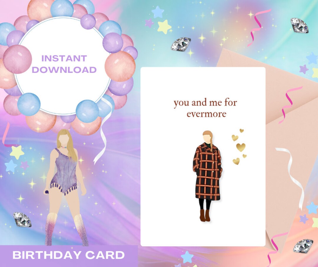 Taylor Swift Evermore Card Anniversary Loved One Digital Download - Etsy