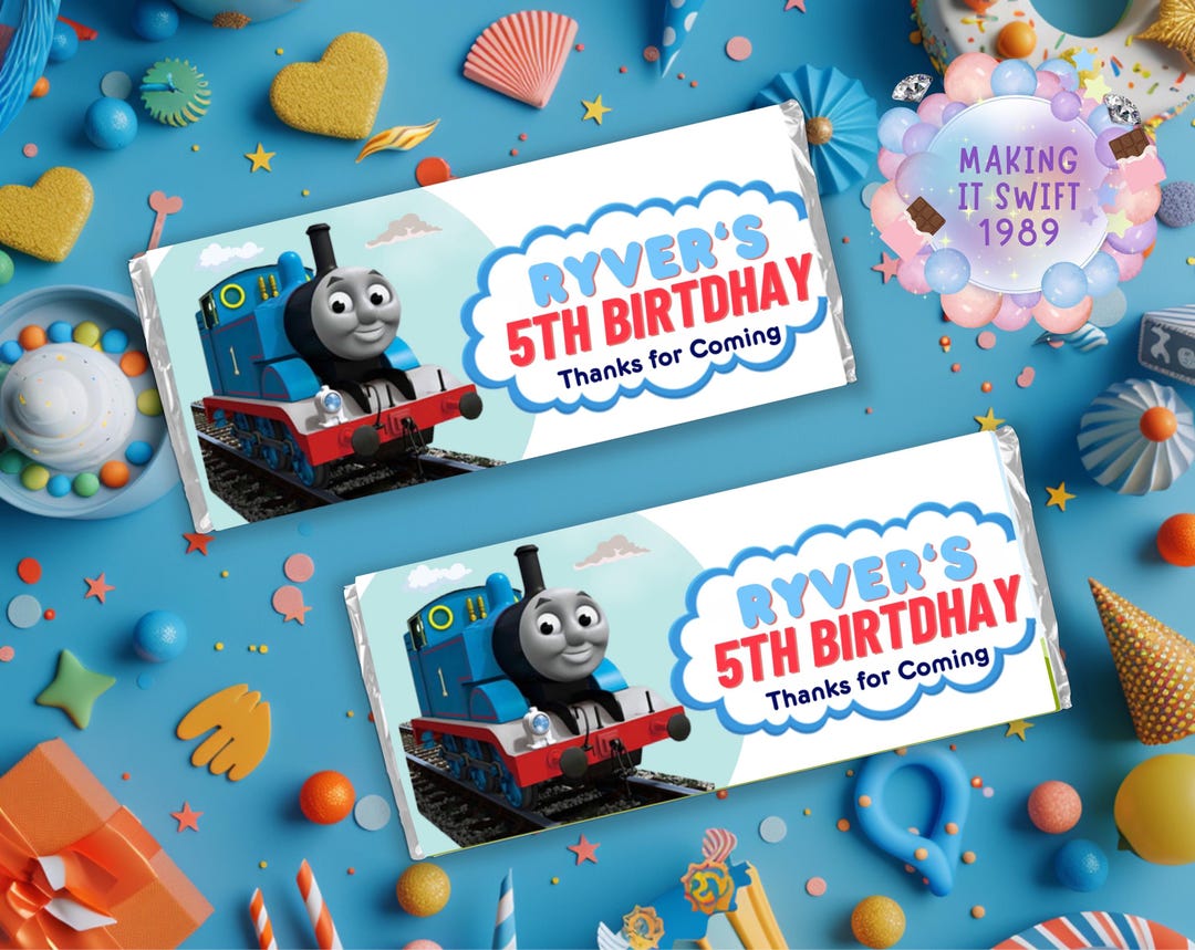 10 Thomas the Tank Engine Personalised Chocolate Bars - Etsy Australia