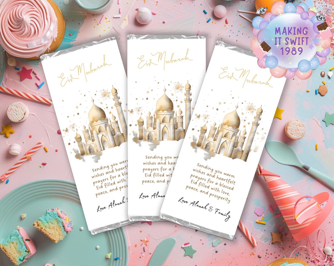 10 Eid Mubarak Ramadan Personalised Chocolate Bars - Etsy