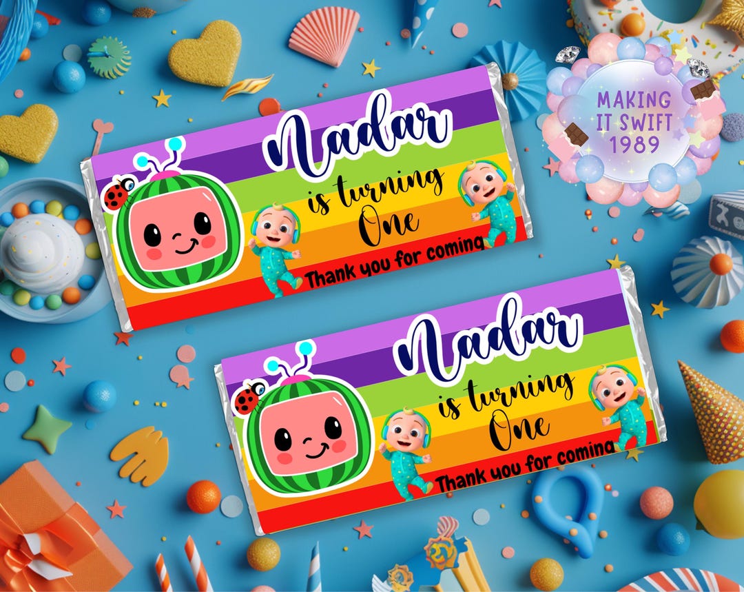 Cocomelon Rainbow Personalised Chocolate Bars - Etsy