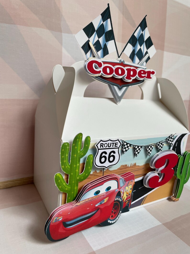 Cars Lighting Mcqueen Route 66 Desert Theme Party Favour Box - Etsy