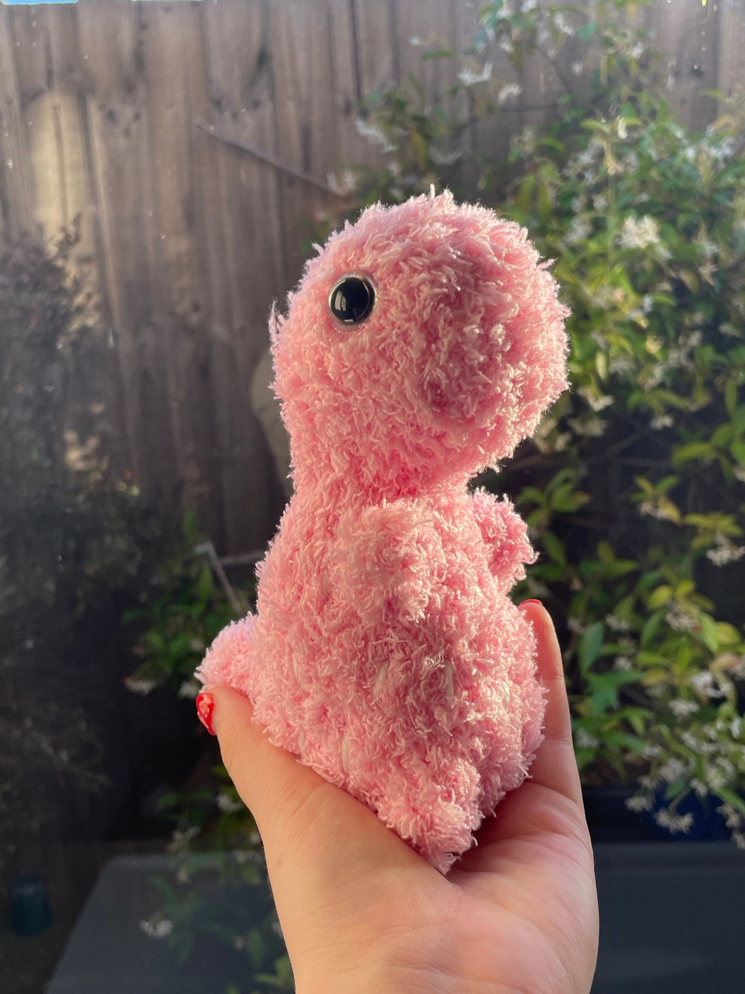 Pink Fuzzy Dinosaur Crochet Plush Amigurumi - Etsy