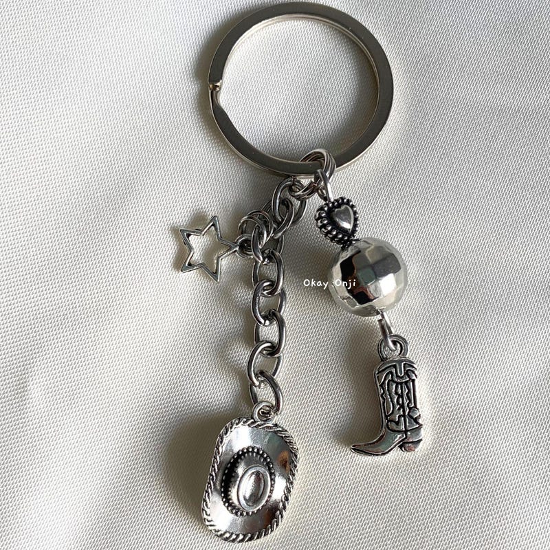 Cowgirl Boot Keychain - Etsy