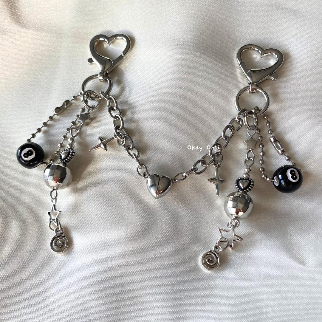 Matching Couple Keychains, 8 Ball Keychain,gift for Best Friend, Y2K ...