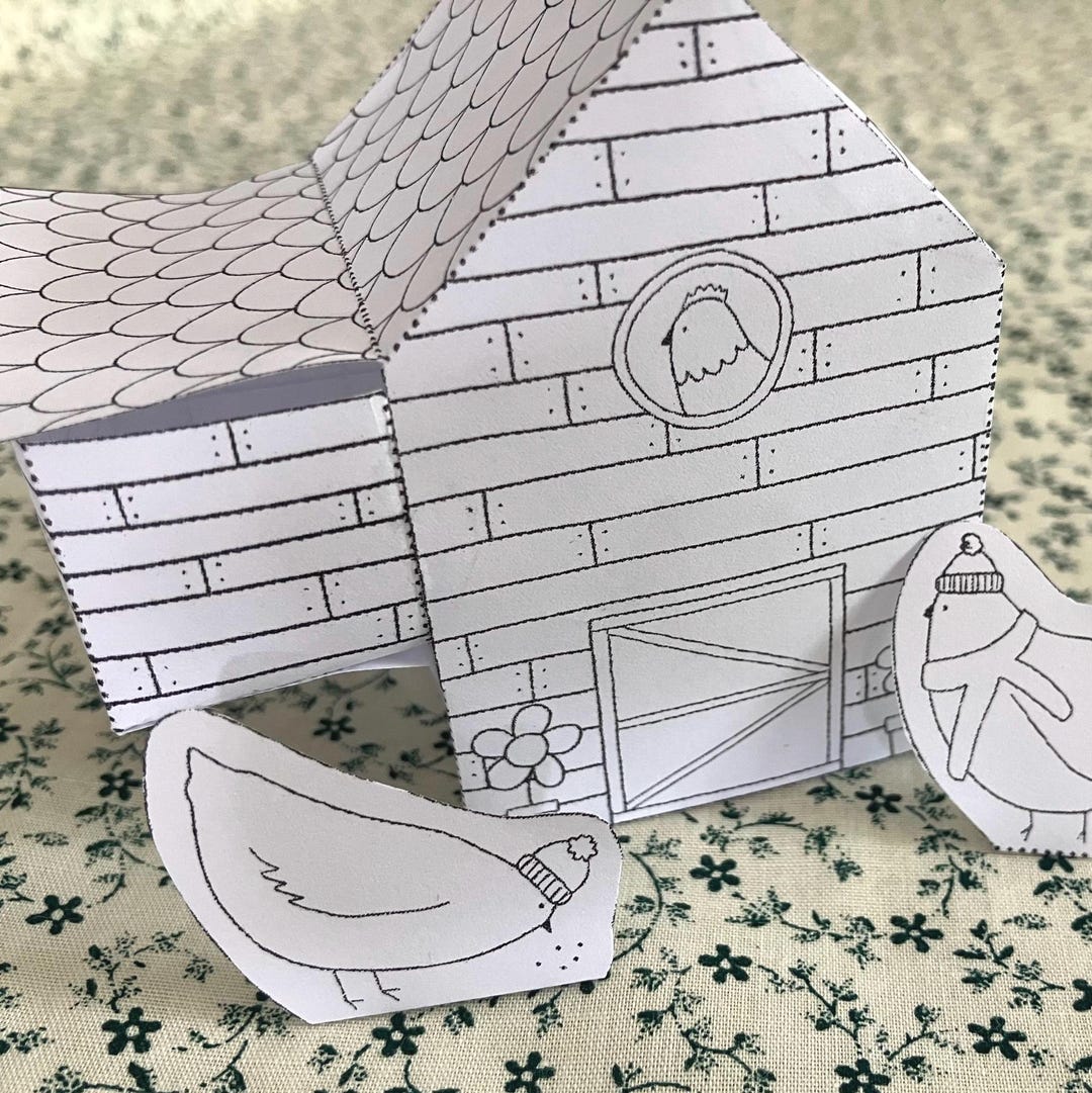 3D Papercraft House for Chickens Printable, Cut and Paste Instant ...