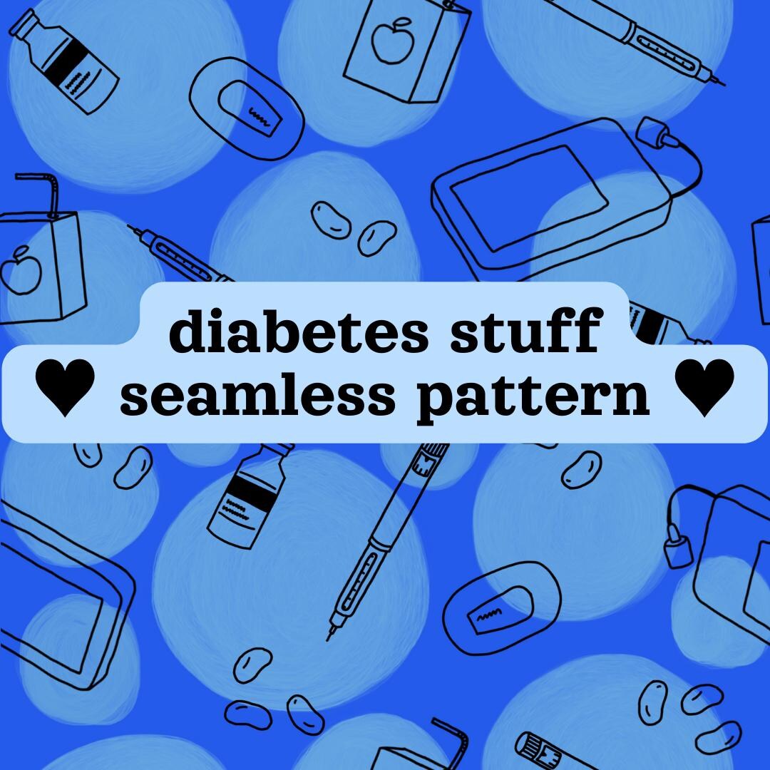 Seamless Pattern Diabetes, Diabetes Awareness Background, Type 1 ...