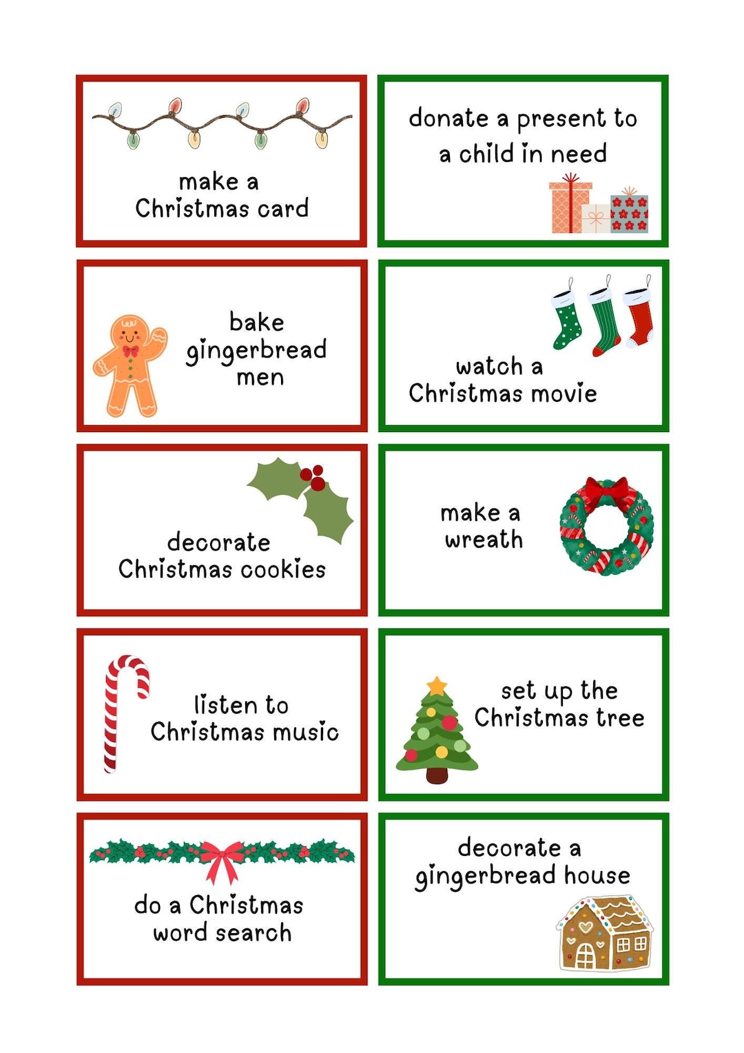 Printable Advent Calendar Editable Digital Download - Etsy