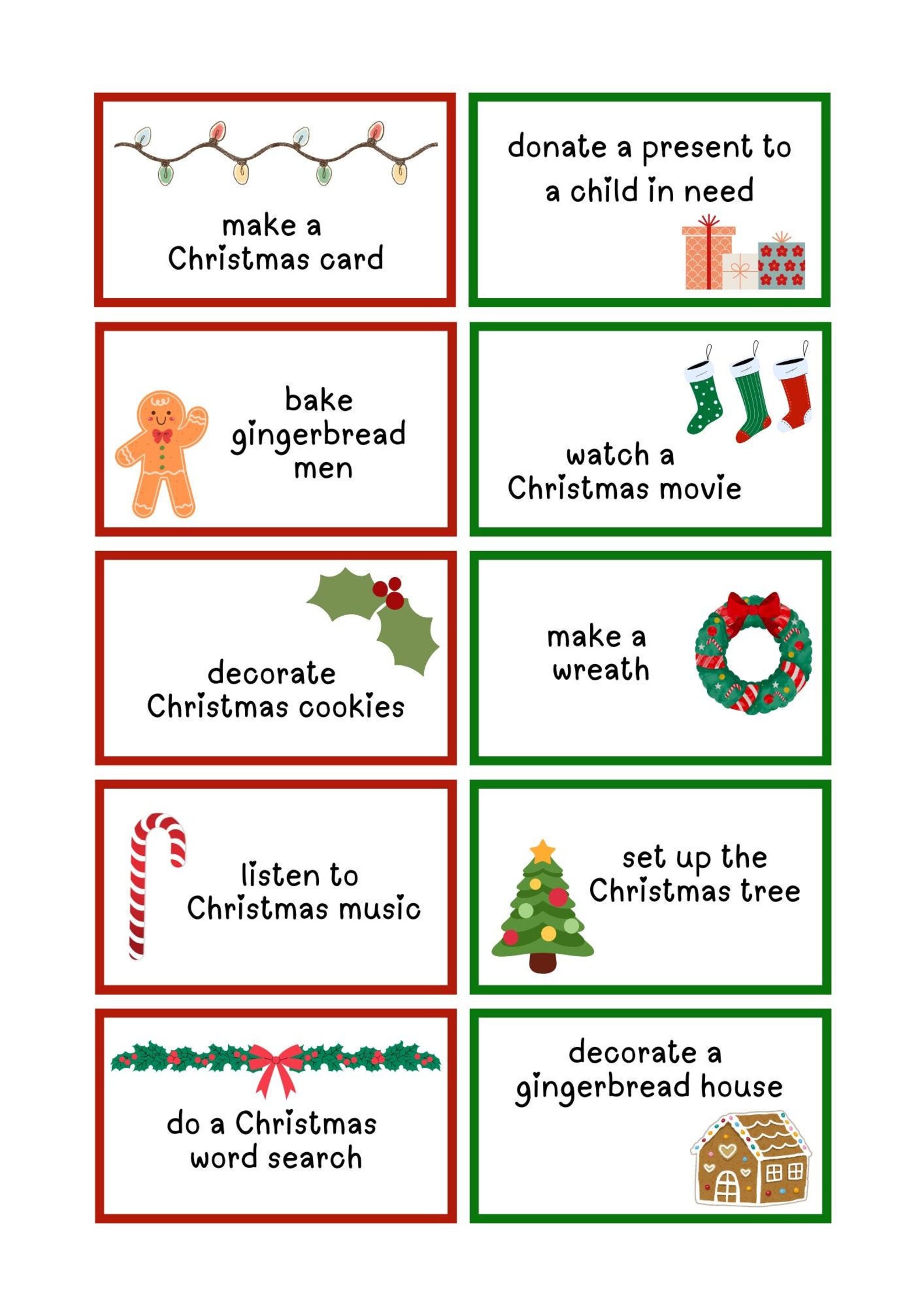 Printable Advent Calendar Editable Digital Download - Etsy