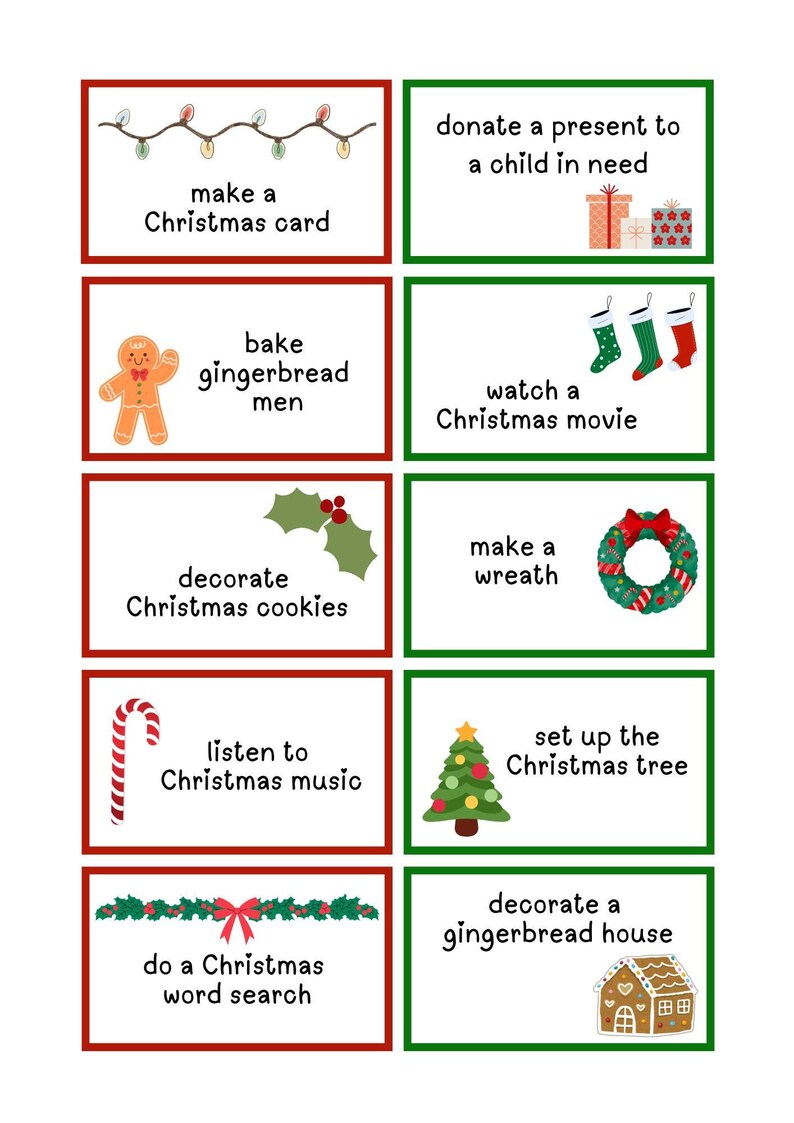 Printable Advent Calendar Editable Digital Download - Etsy