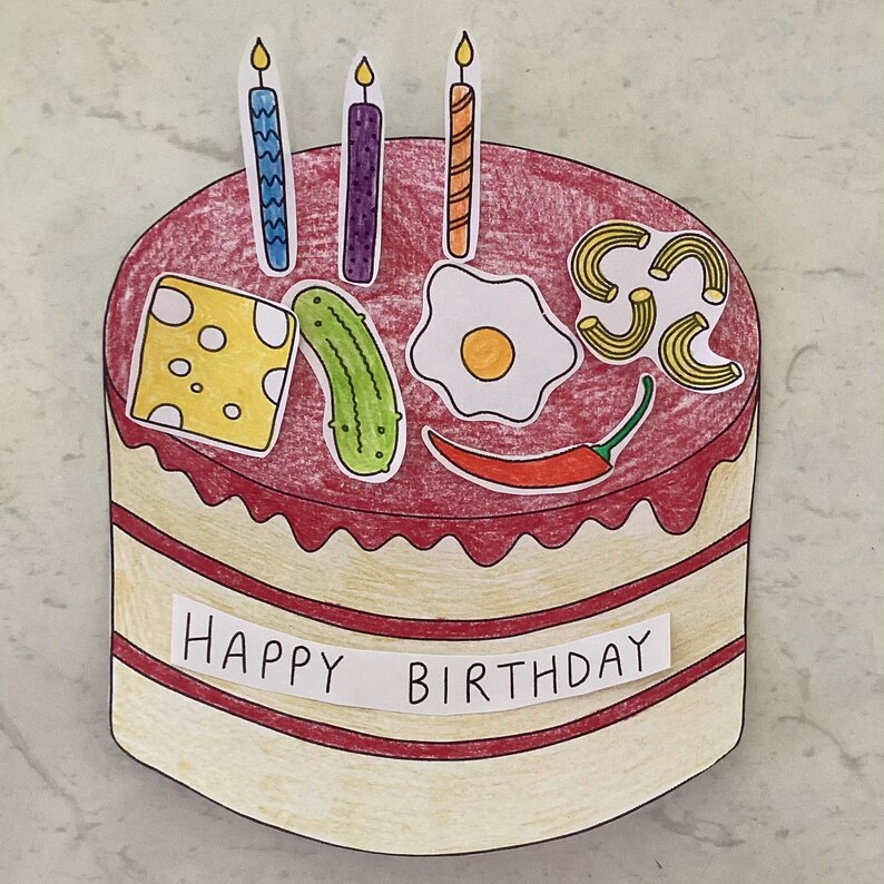 Birthday Cake Craft Activity: Cut & Paste Printable Worksheet (digital ...