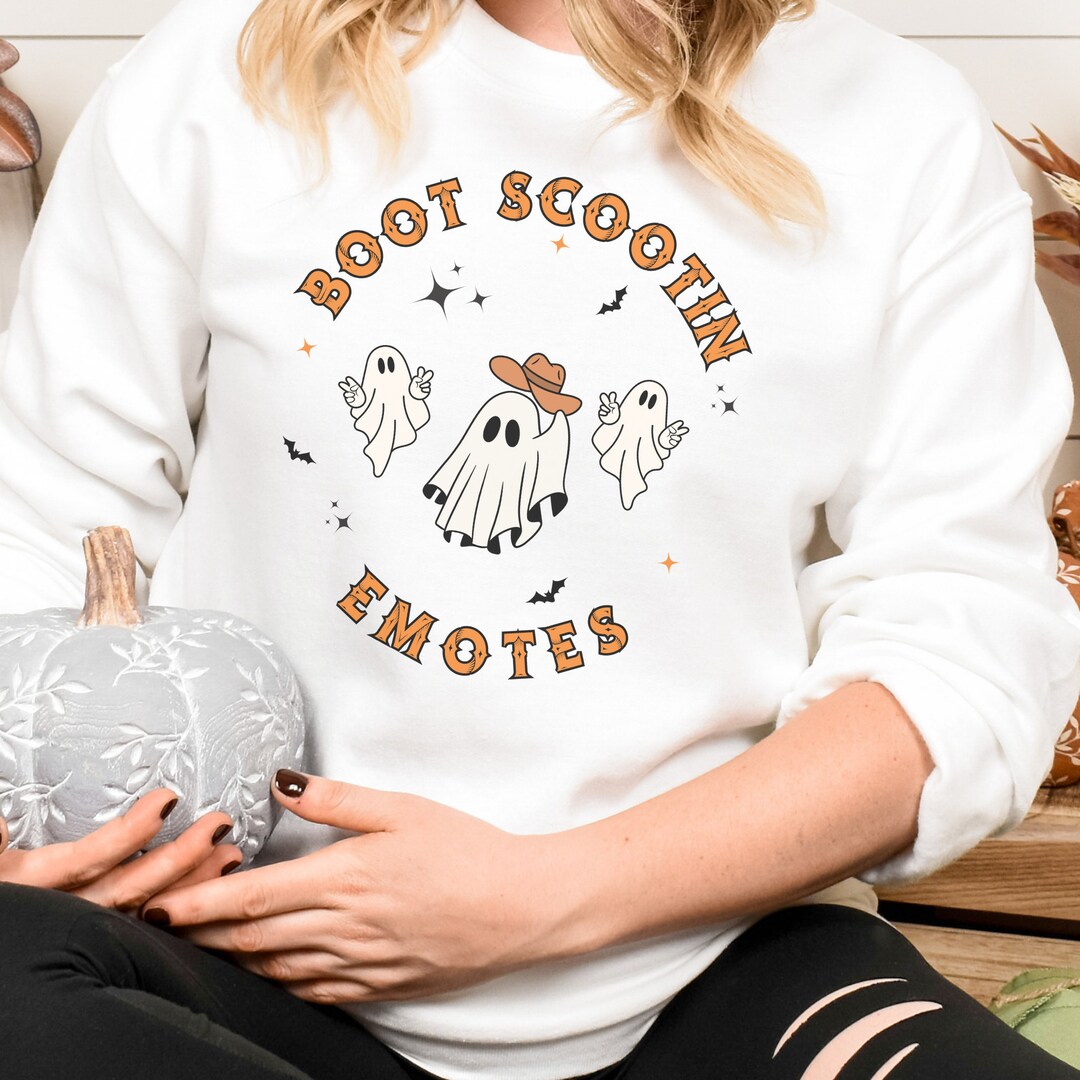 Boot Scootin Emotes Western Halloween Sweatshirt, Spooky Season, Gift ...