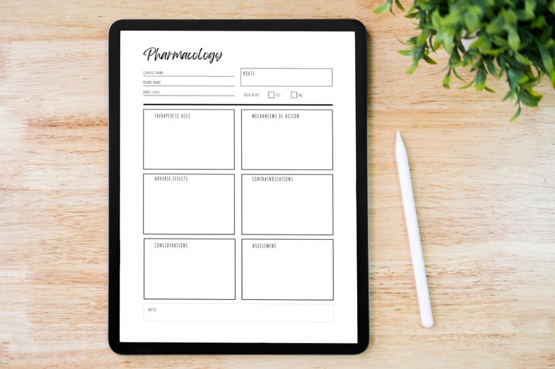 Blank Pharmacology Template, Study Sheets, Printable, Can Use in ...