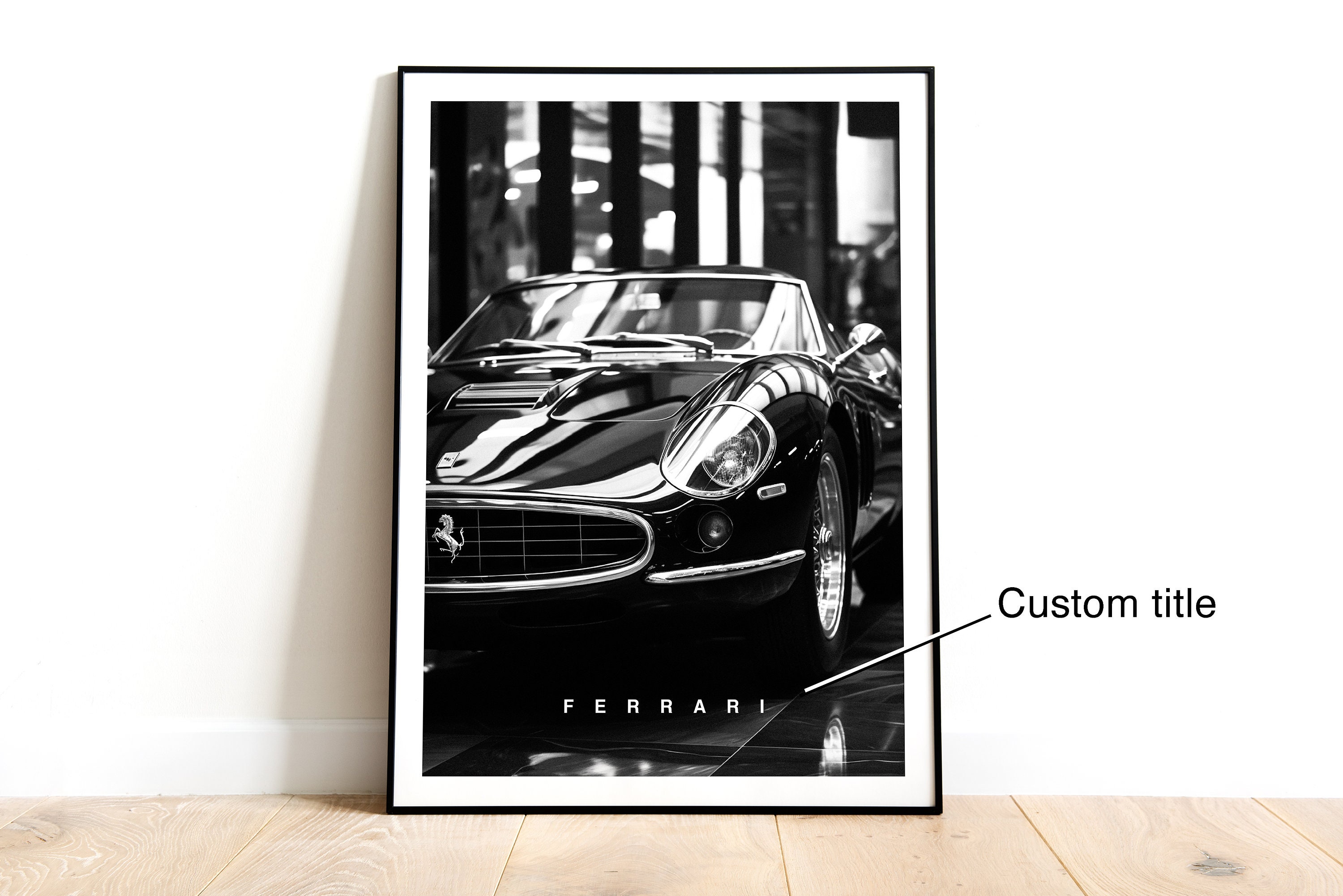 Classic Ferrari Poster Modern Black and White 1960s Ferrari - Etsy