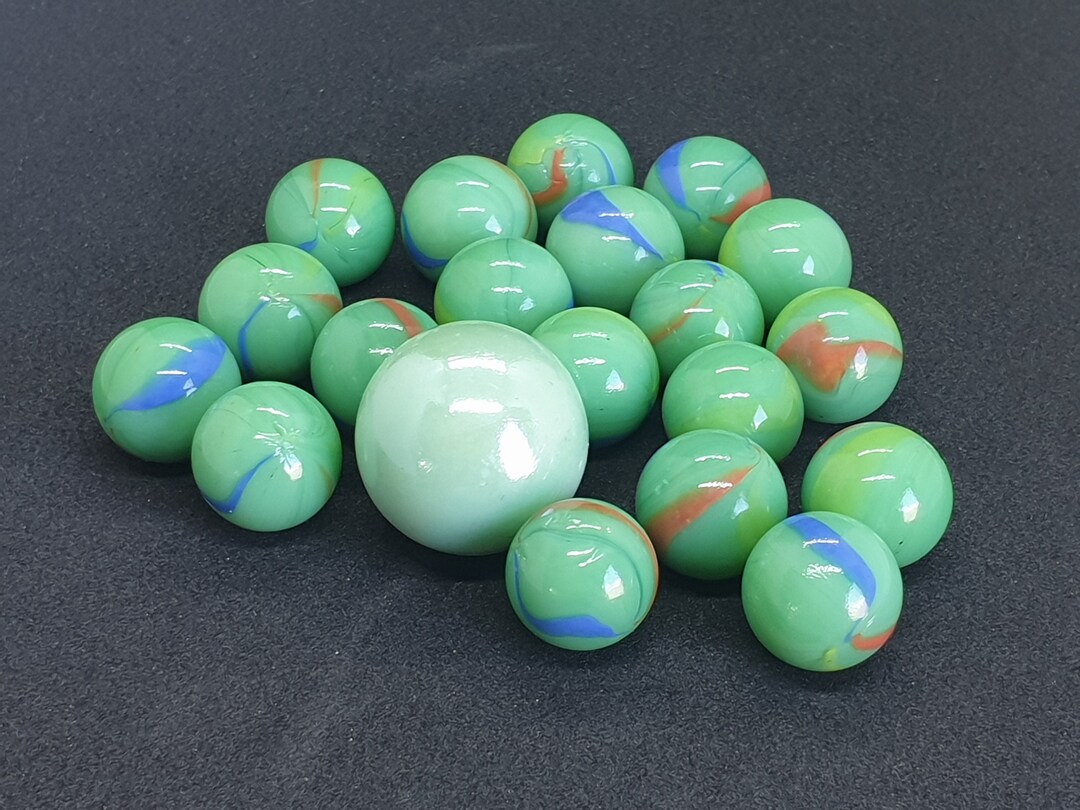 SOLD vintage Green Marbles - Etsy