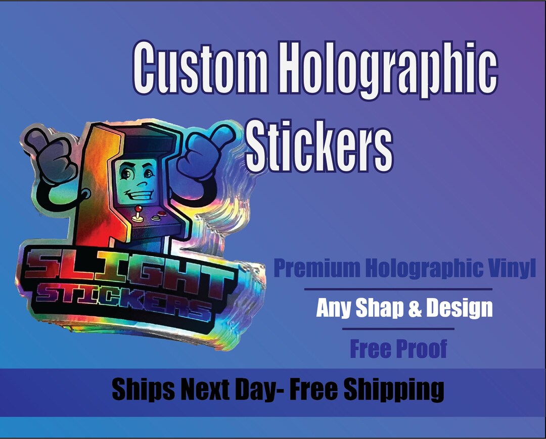 Holographic Die Cut Stickers, Logo Stickers ~ Free Shipping ~waterproof ...
