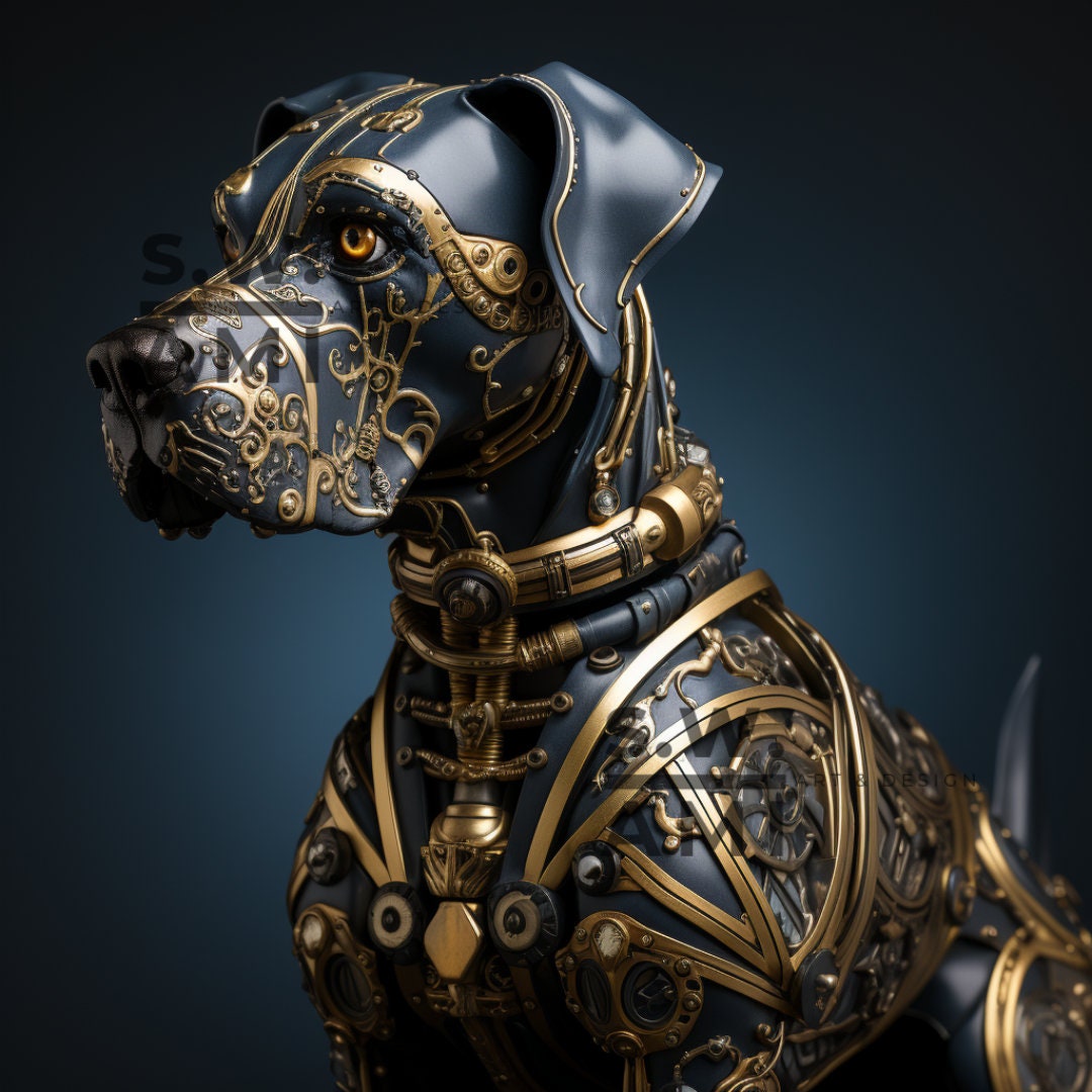 Robot Pointer Digital Art Dog Lovers Pet Owners Gift - Etsy