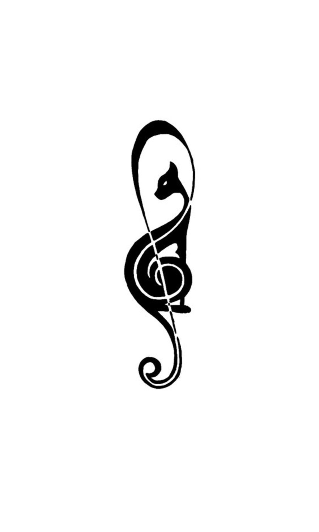 Downloadable Cat Shaped Treble Clef Key Musical Charm in PNG - Etsy
